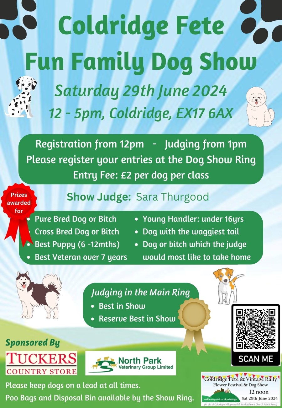 Coldridge Fete – Fun Family Dog Show – Coldridge Village Hall